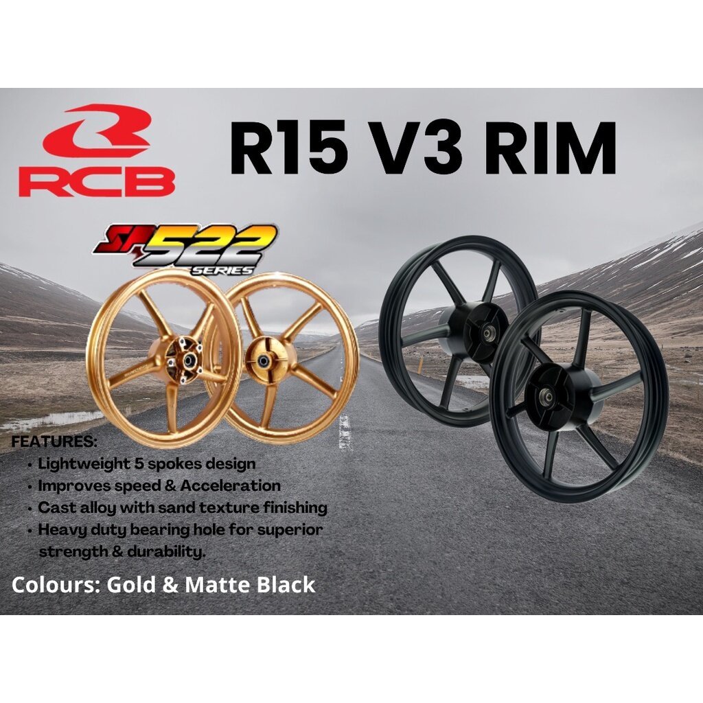 PNP RCB SP522 For Yamaha R15 V3 MT15 Racing Boy Sport Rim Set Rims ...