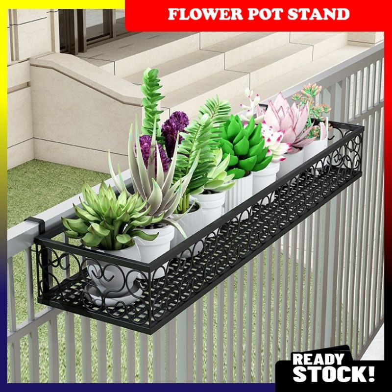 🔥 Flower Pot Stand 🔥 Rak Letak Pasu Bunga Rak Dinding Pagar Beranda ...