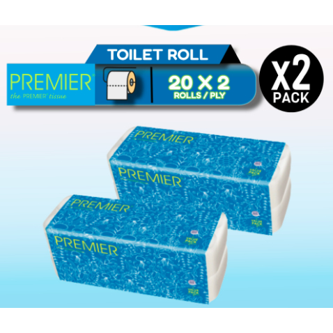 Premier Toilet Rolls 2 PLY (180's x 20) x 2 Packets | Shopee Malaysia