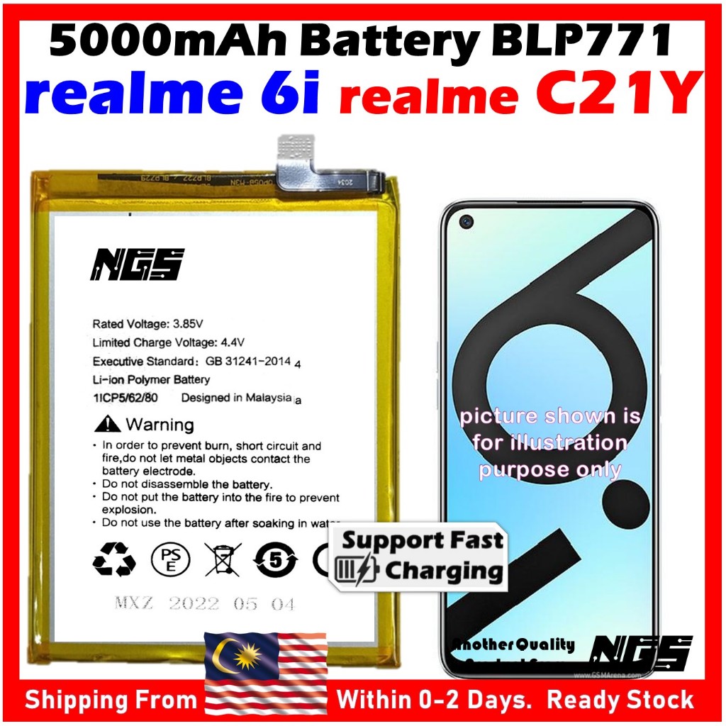 ORl NGS Brand 5000mAh Battery BLP771 Compatible For OPPO REALME 6i ...