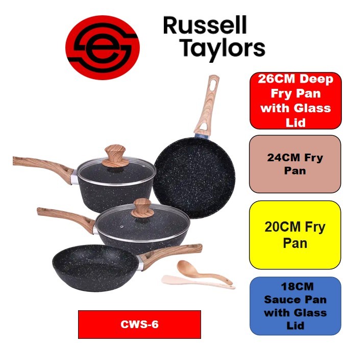 Russell Taylors Bianchi Cookware 4 Piece Pots & Pans Set CWS-6 | Shopee ...