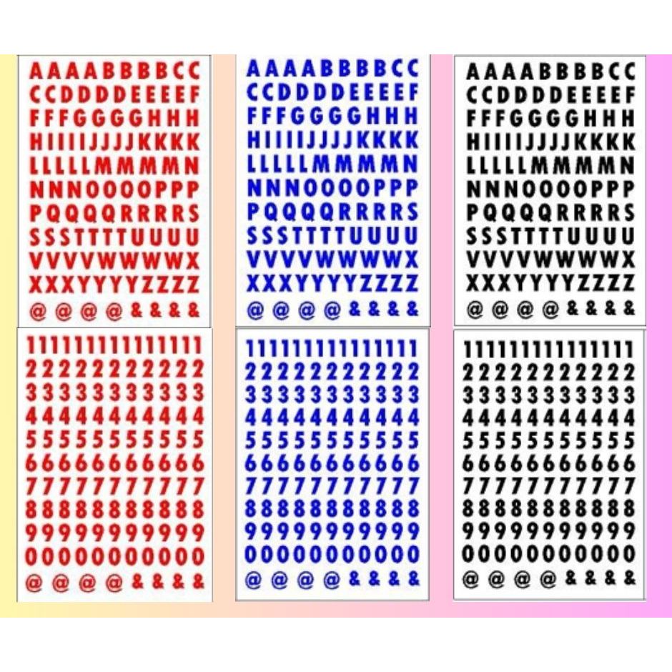 18MM PVC Waterproof Sticker ABC - Alphabet / 123 - Number (1 sheet/pack ...
