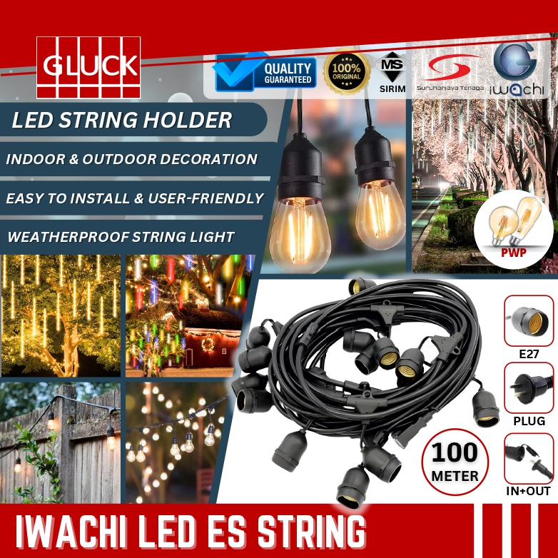 Iwachi LED String Holder for E27 Bulbs (Decorative Lights, Pasar Malam ...