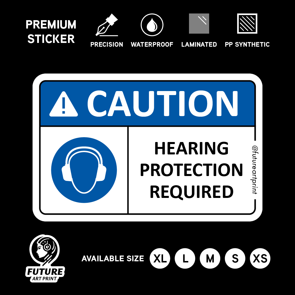 Caution. Hearing Protection Required. Ear Protective Earmuff. Premium ...