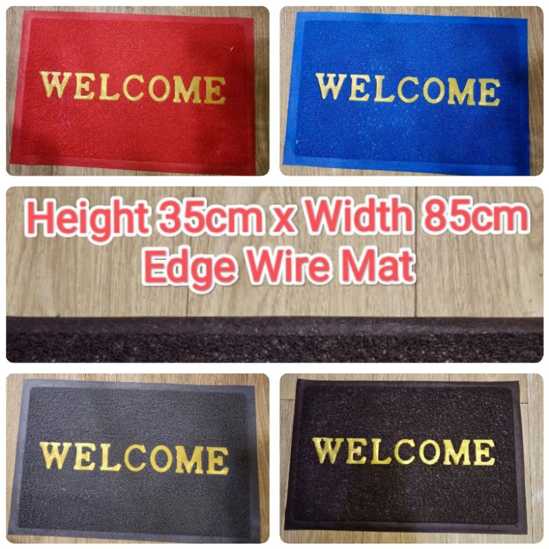 38cm x 58cm Ready Made Welcome Plastic Wire Door Mat Loop Red Carpet ...