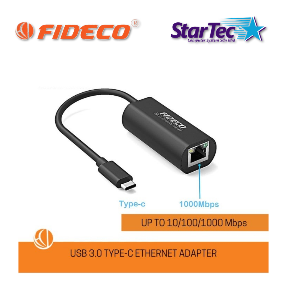 Fideco USB3.0 USB C Type C to Lan Ethernet Gigabit LAN Network Adapter ...