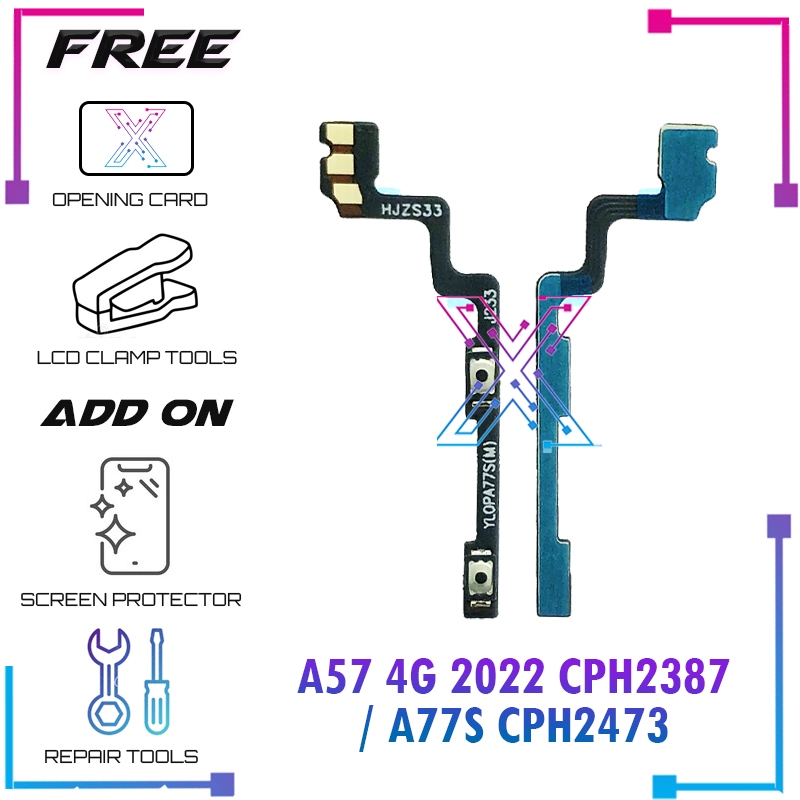 For Oppo A57 4G 2022 CPH2387 / OPPO A77S CPH2473 Volume Ribbon Flex ...