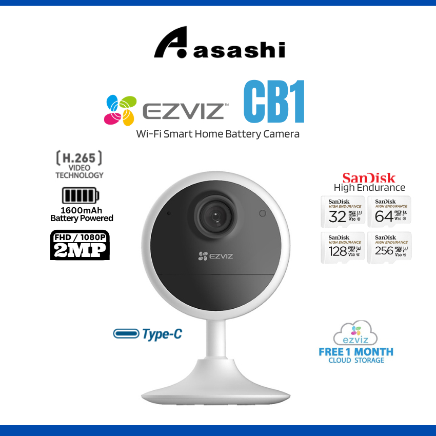 EZVIZ CB1 Full HD 1080P 2MP Wi-Fi Smart Human Motion Detection Two Way ...