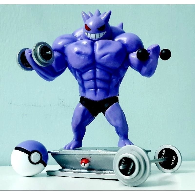 Pokemon Gengar Muscle Show Figure Gym Model Stand (Loose Like New ...