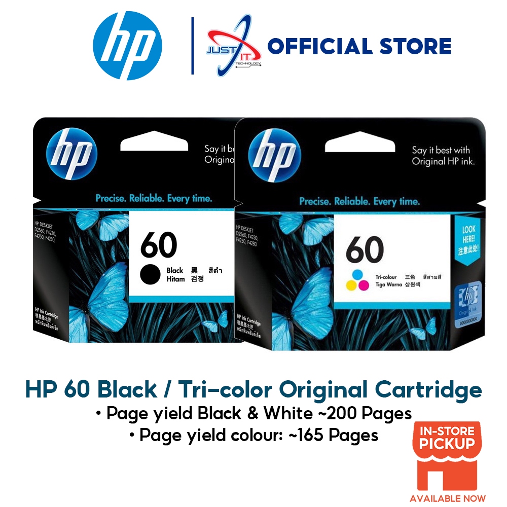 HP 60 Black & Tri-Color Original Ink Cartridge | Shopee Malaysia