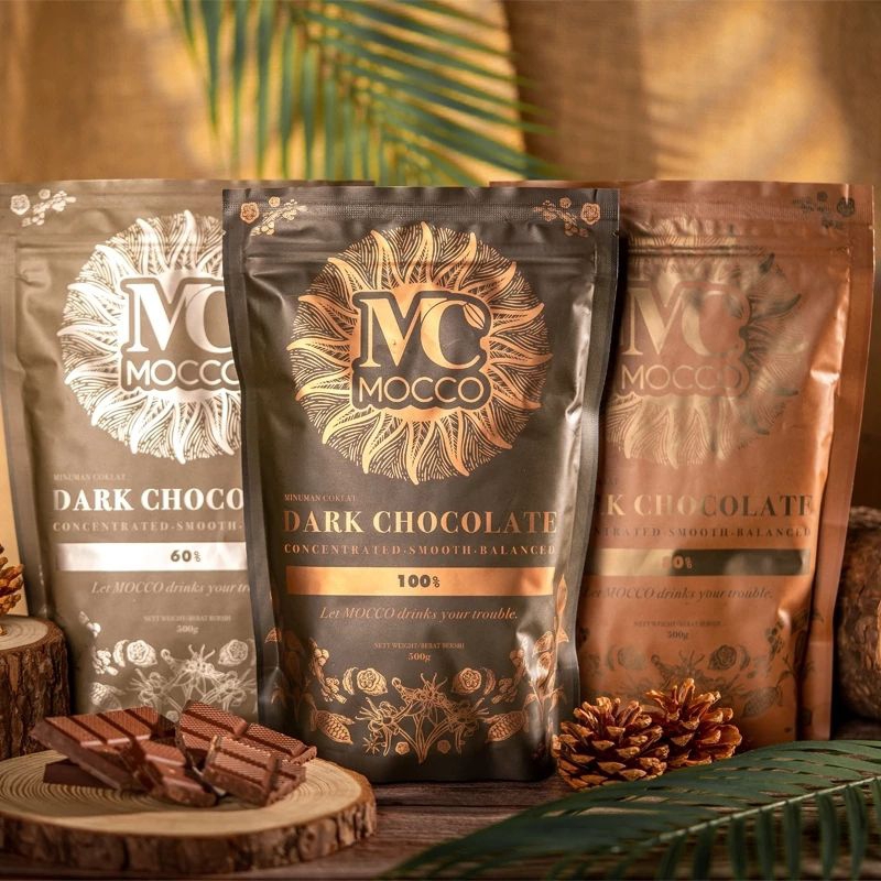 ( Halal ) MOCCO DARK CHOCOLATE - 60%~100% serbuk Kokomo PREMIUM 500gm ...