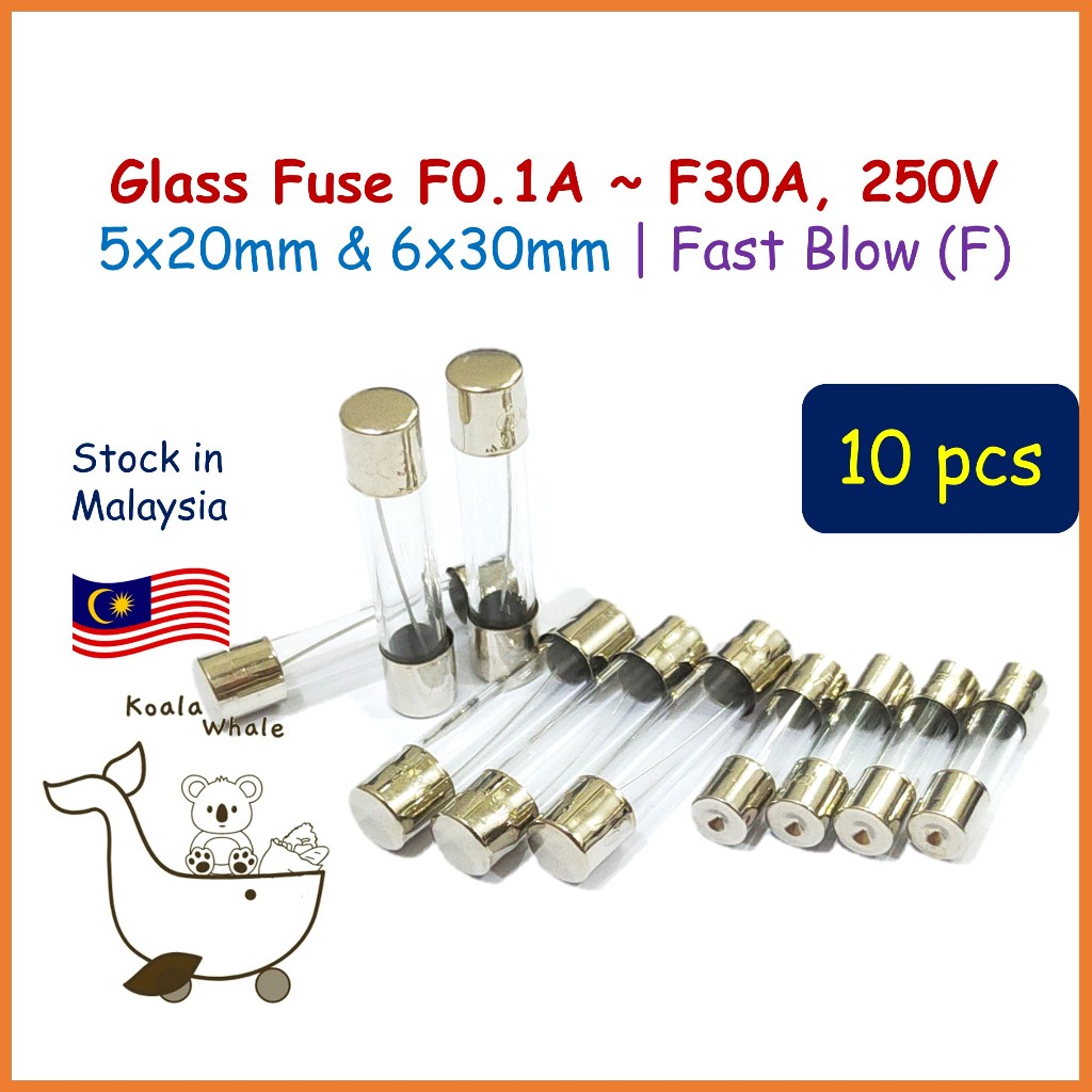 Glass Fuse Fius Kaca 0.1A 0.2A 0.25A 0.3A 0.5A 0.75A 1A 1.5A 2A 3A 3.15A 3.5A 4A 5A 6A 7A 8A 10A ...