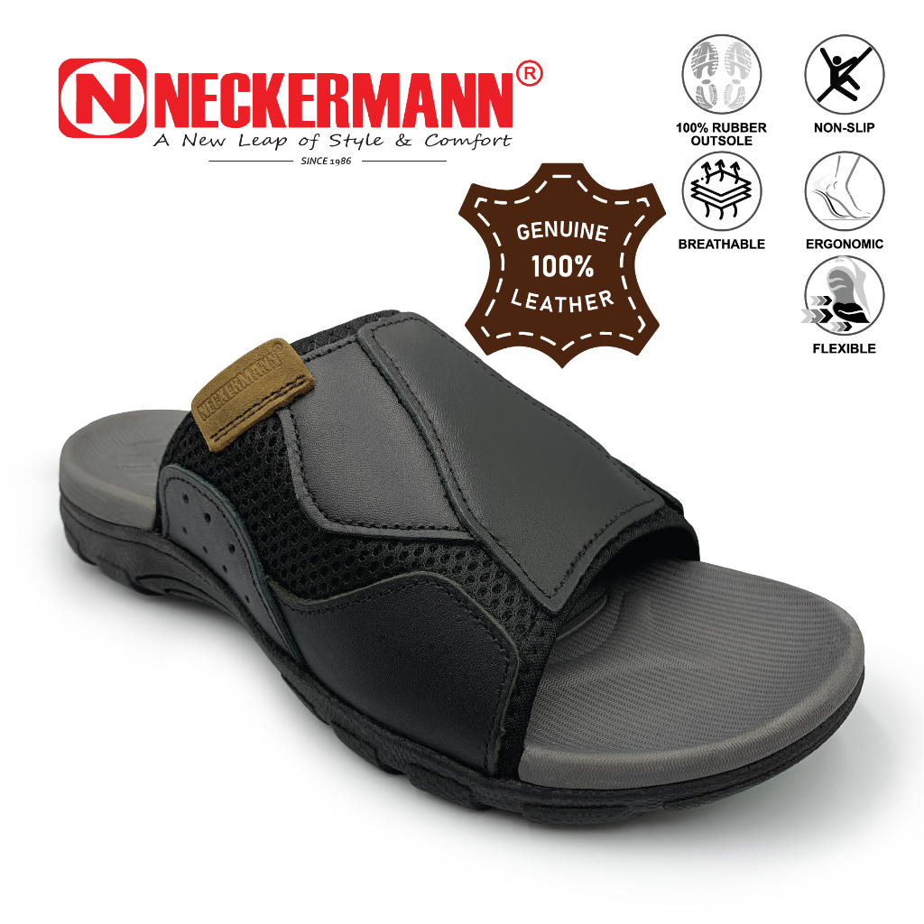 Neckermann Men's Wayfarer Classic Comfort Slide Sandals in Genuine Oil ...