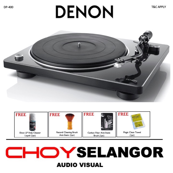 Denon DP-400 Hi-Fi Turntable with Speed Auto Sensor (Black) + Free Gift ...
