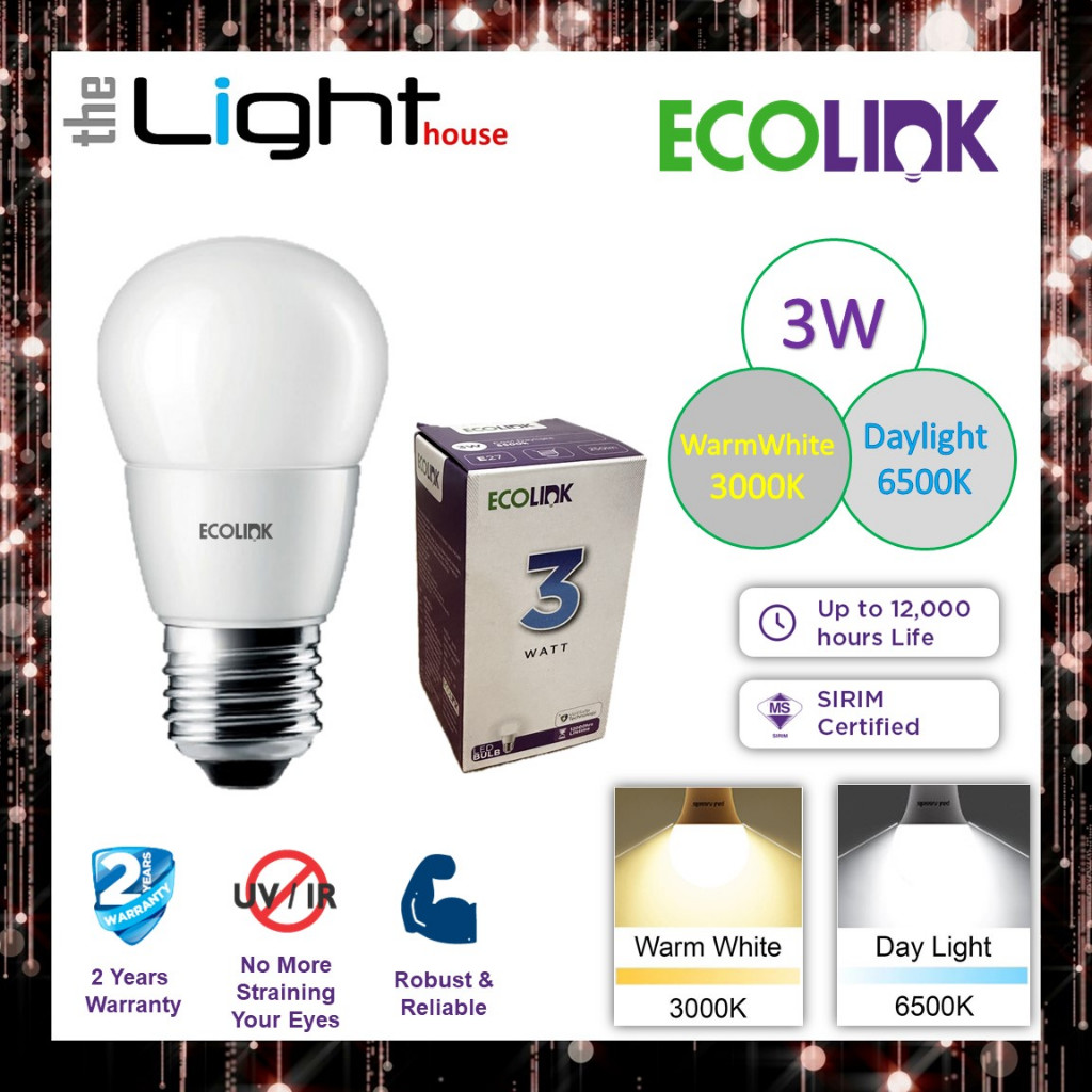 Ecolink 3w E27 LED Mini Bulb / Lampu LED Mentol Kecil By PHILIPS Led ...