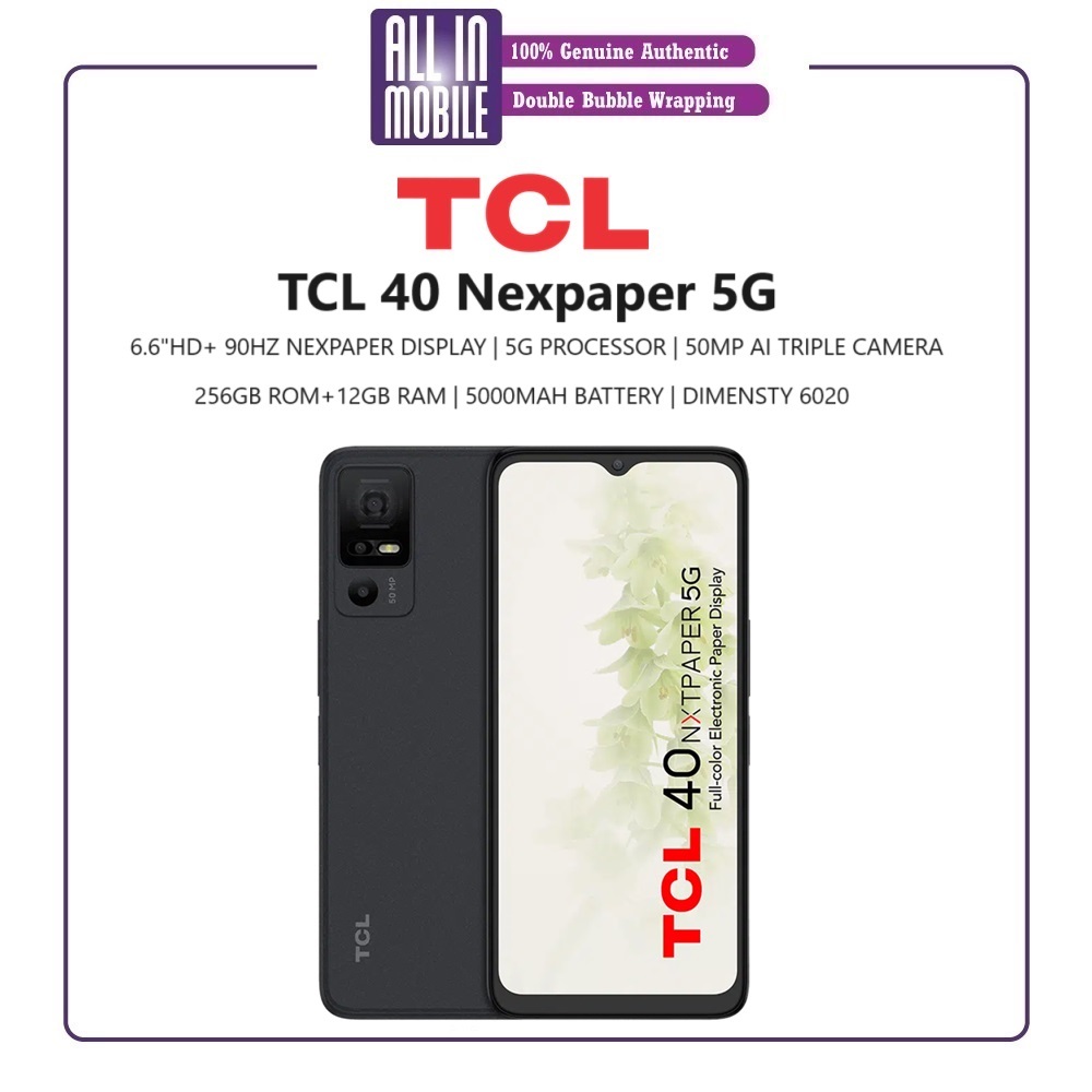 [Malaysia Set] TCL 40 Nxtpaper 5G (256GB ROM | 6GB+6GB Extended RAM) Official Warranty By TCL ...