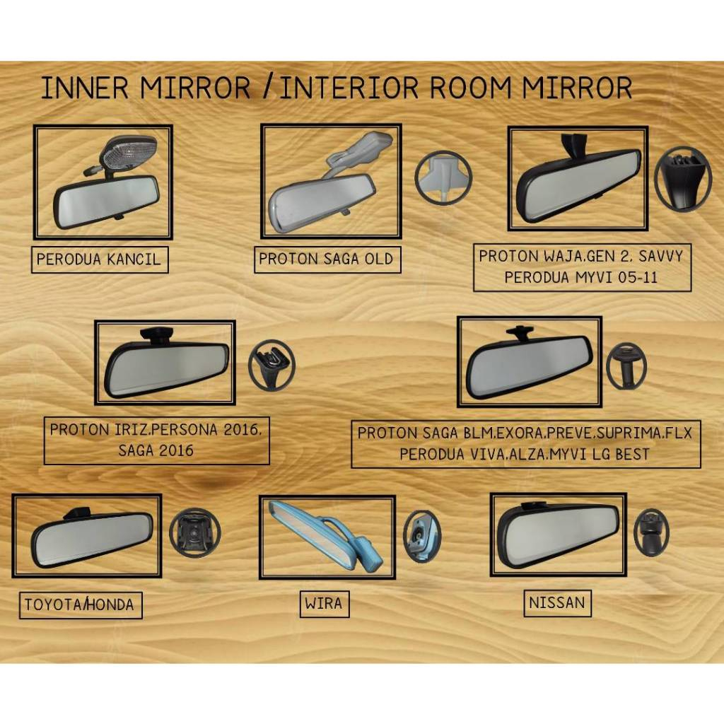 ROOM INTERIOR MIRROR / INNER MIRROR PROTON /PERODUA / TOYOTA/ NISSAN ...
