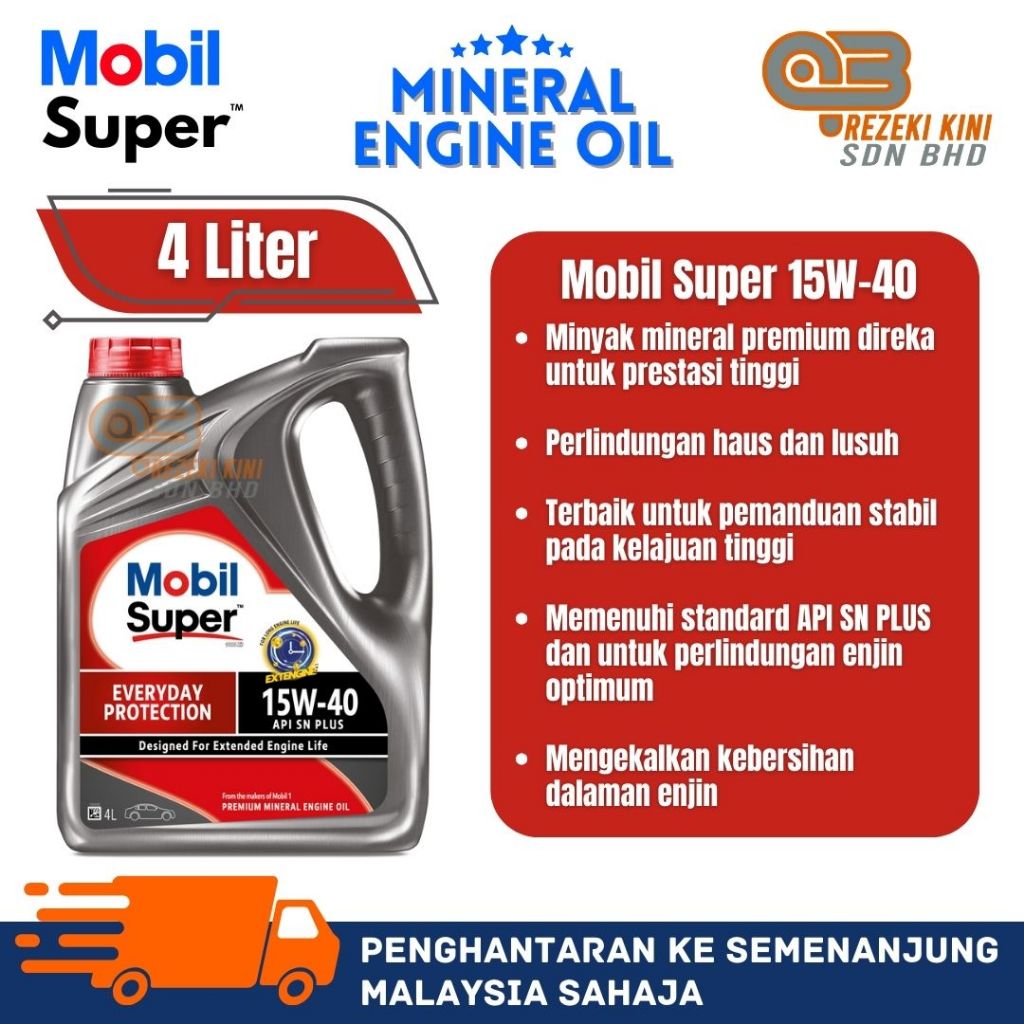 MOBIL SUPER EVERYDAY PROTECTION 15W40 100% ORIGINAL | Shopee Malaysia