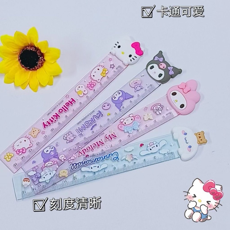 Sanrio cute Ruler new Cartoon Student Measurement Cute Hello Kitty ...