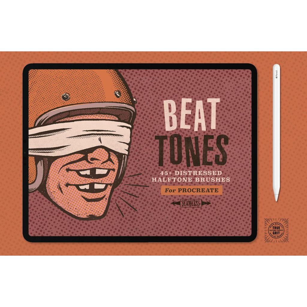 [P344] Beat Tones Halftone Brushes for Procreate | Procreate Brushes ...