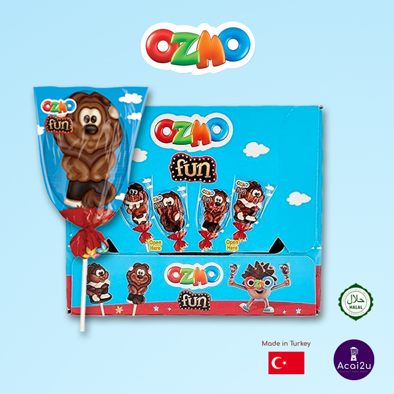 [Carton Deal] Ozmo Fun Milk, White & Bitter Lollipop Chocolate (23g x ...