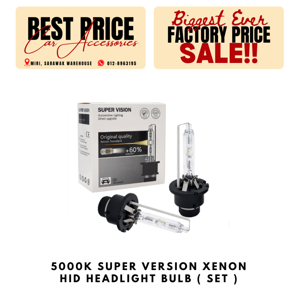 5000K Super Version Xenon HID Headlight Bulb ( SET ) | Shopee Malaysia