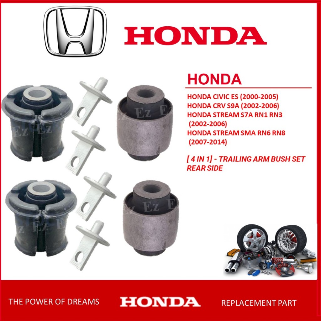 [4 IN 1] - REAR TRAILING ARM BUSH SET FOR HONDA CIVIC ES 2000-2005 CRV ...