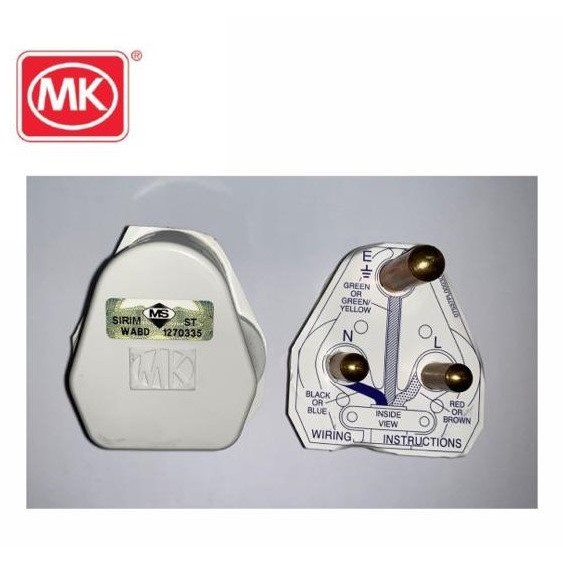 MK 515WHI 15amp Unfused 3pin Round Plug Top (Heavy Duty) | Shopee Malaysia