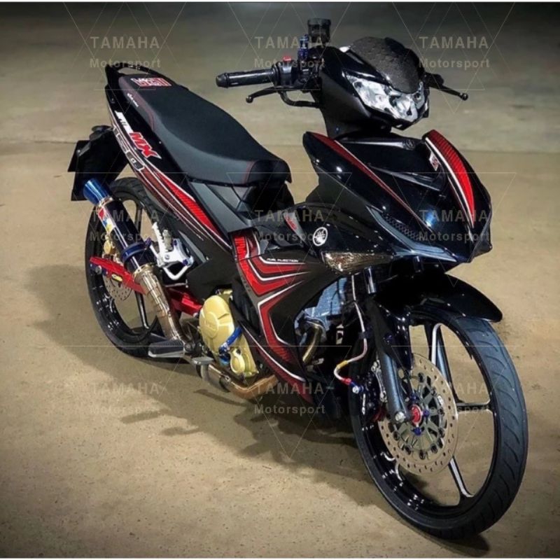 Yamaha Y15 Y15zr V1 V2 jupiter red black cover set free emblem(×4 ...