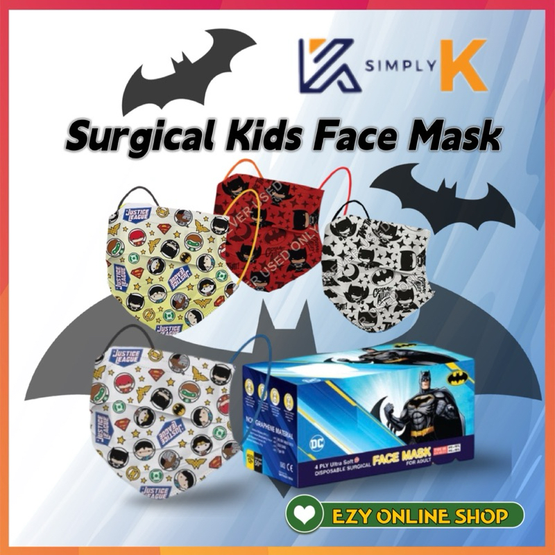 Simply K KIDS 4 Ply Surgical Earloop Cartoon Face Mask 50PCS | Shopee ...