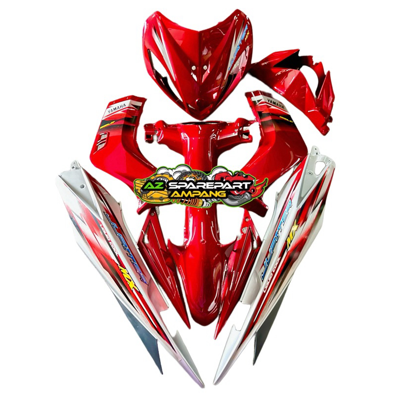 COVERSET LC V1 JUPITER MX MERAH SILVER | Shopee Malaysia