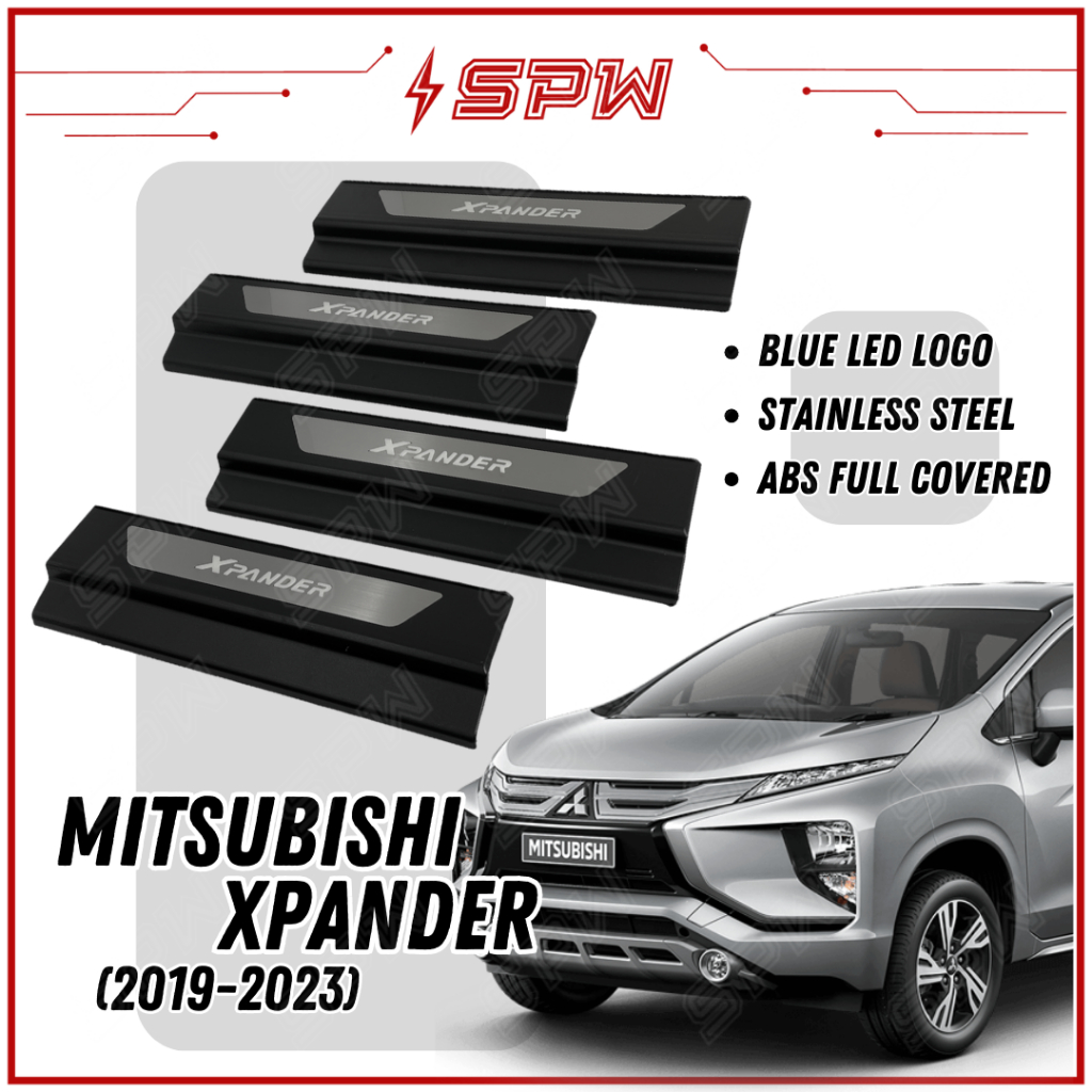 Mitsubishi Xpander (2017-2023) Blue LED 4PCS Side Step ABS Stainless ...