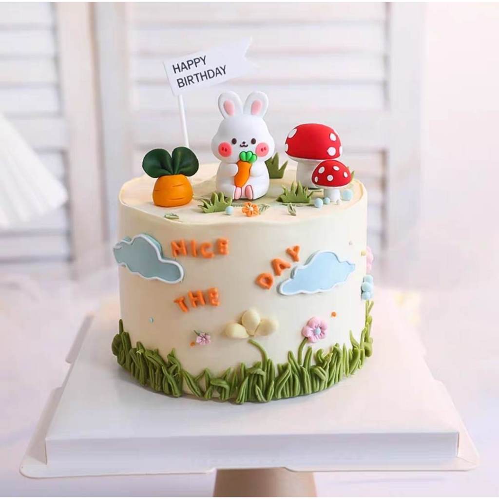 Ins Style Cute Rabbit Theme Cake Topper Decorations | Shopee Malaysia