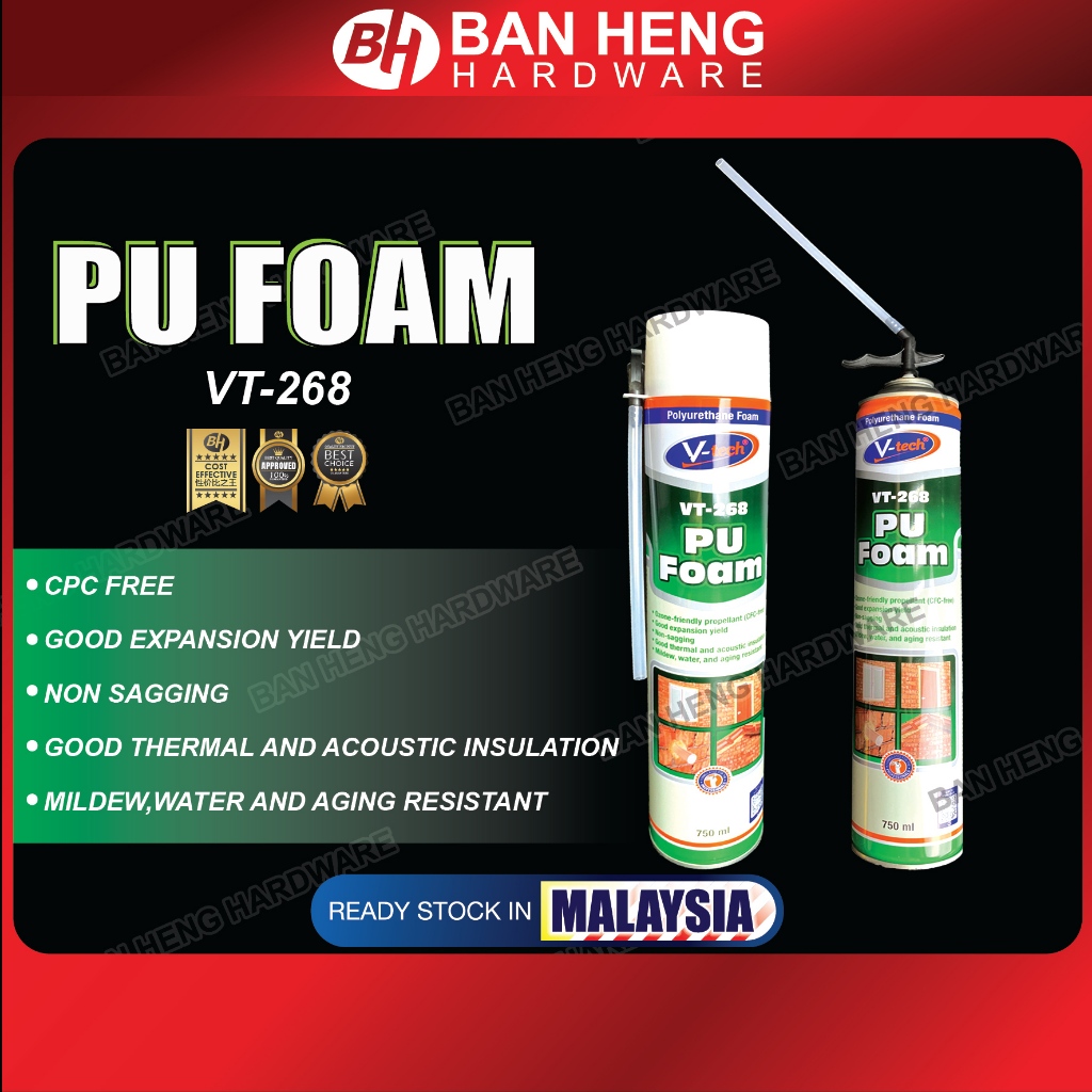 V-TECH VT-268 PU FOAM / POLYURETHANE FOAM 750ML | Shopee Malaysia