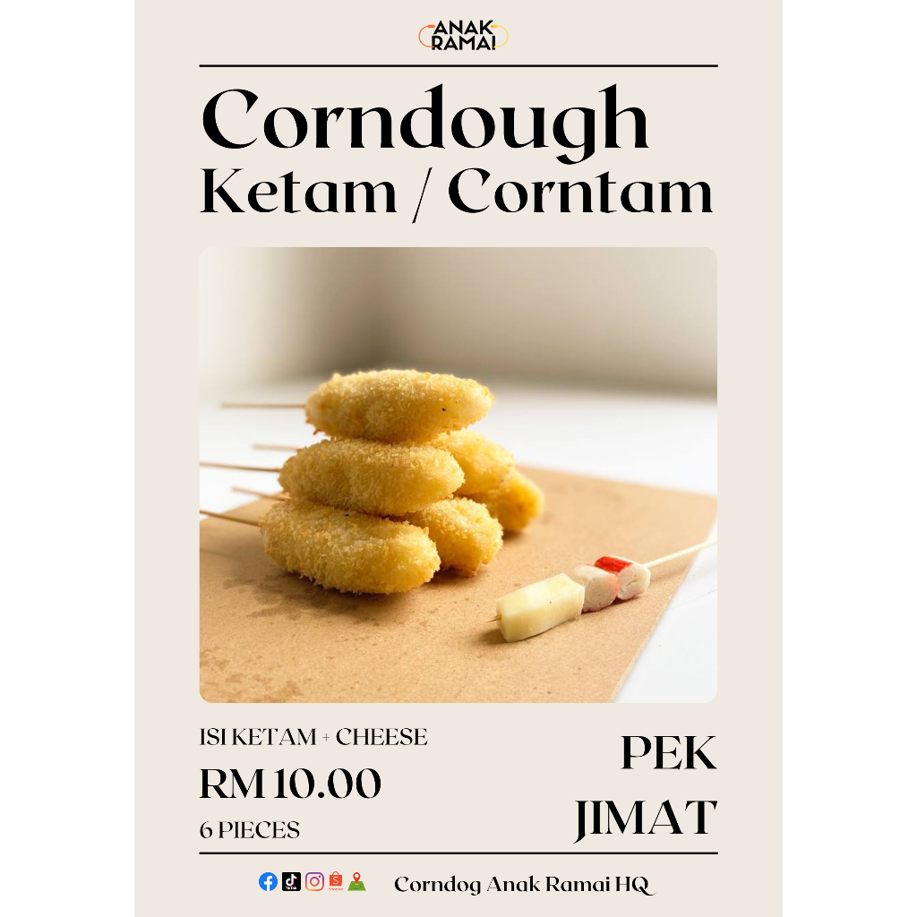 Corndough Corndog Ketam / Corntam Anak Ramai Frozen Halal Murah Jimat ...