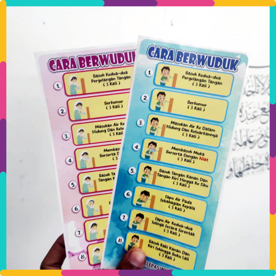 Sticker WATERPROOF Panduan Cara Berwuduk Kanak-Kanak | Mengajar cara ...