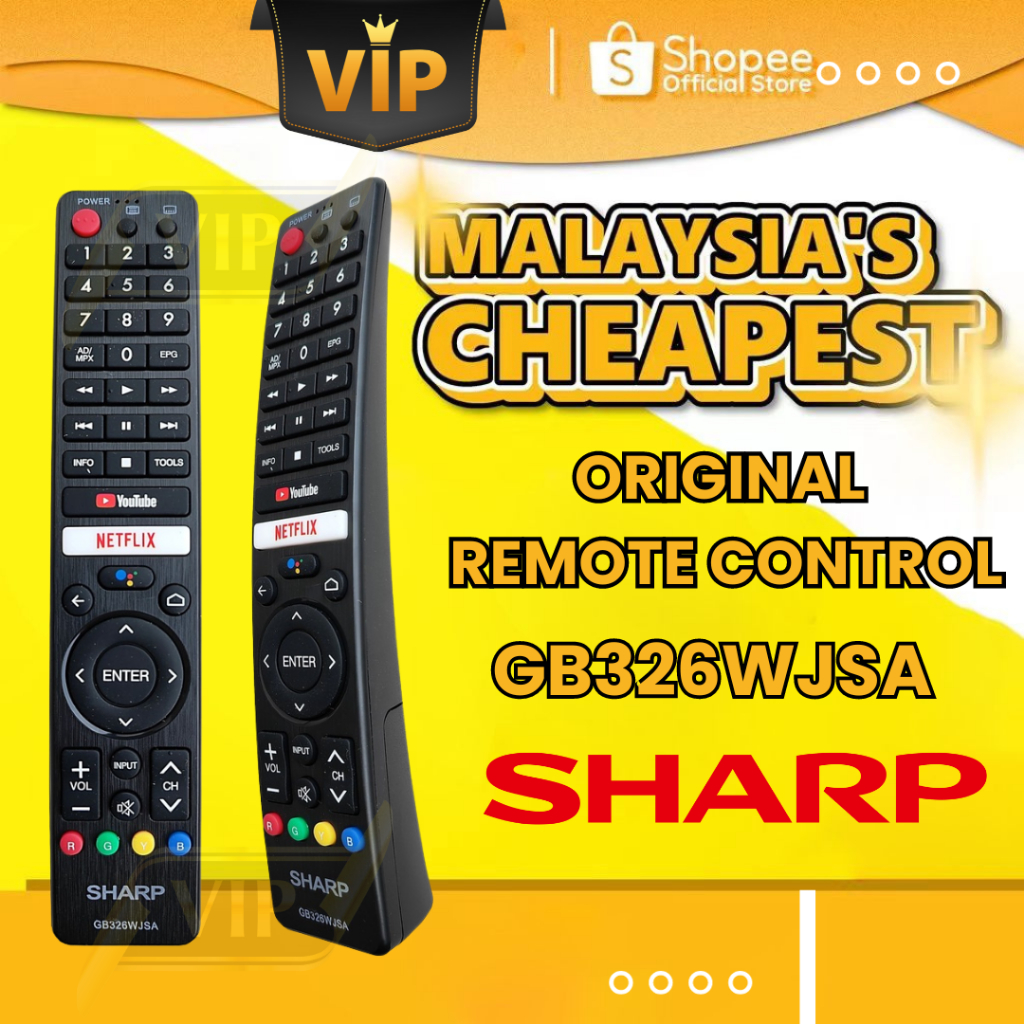 Original SHARP Android TV Remote Control With Voice Function GB326WJSA | Shopee Malaysia