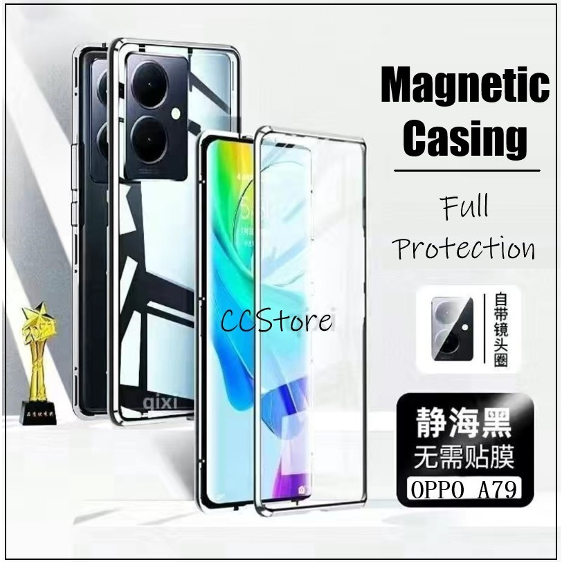 OPPO A79 5G Premium Magnetic Double Side Tempered Glass Full Protection ...
