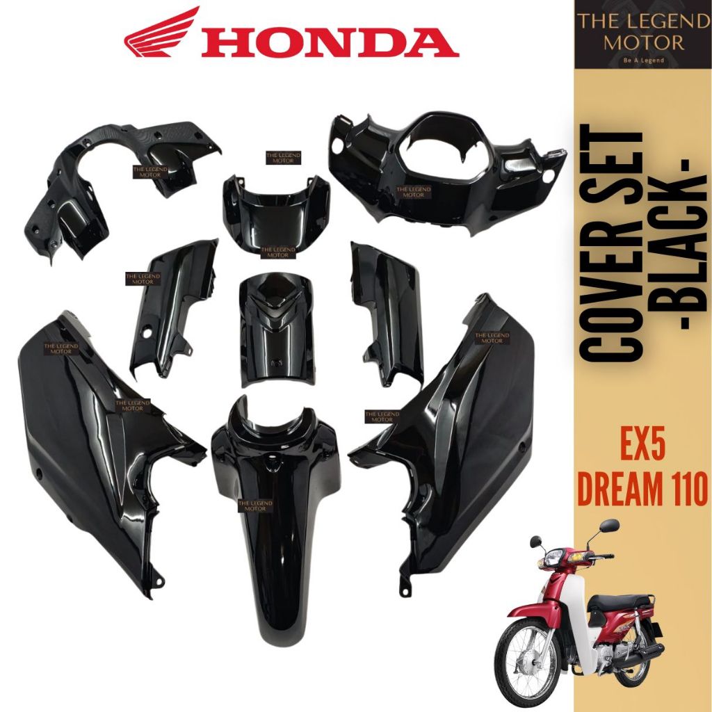 HONDA EX5 DREAM 110 DREAM110 CARBURETOR COVERSET STIKER COVER SET BODY CAVER BODY COMPLETE RED ...