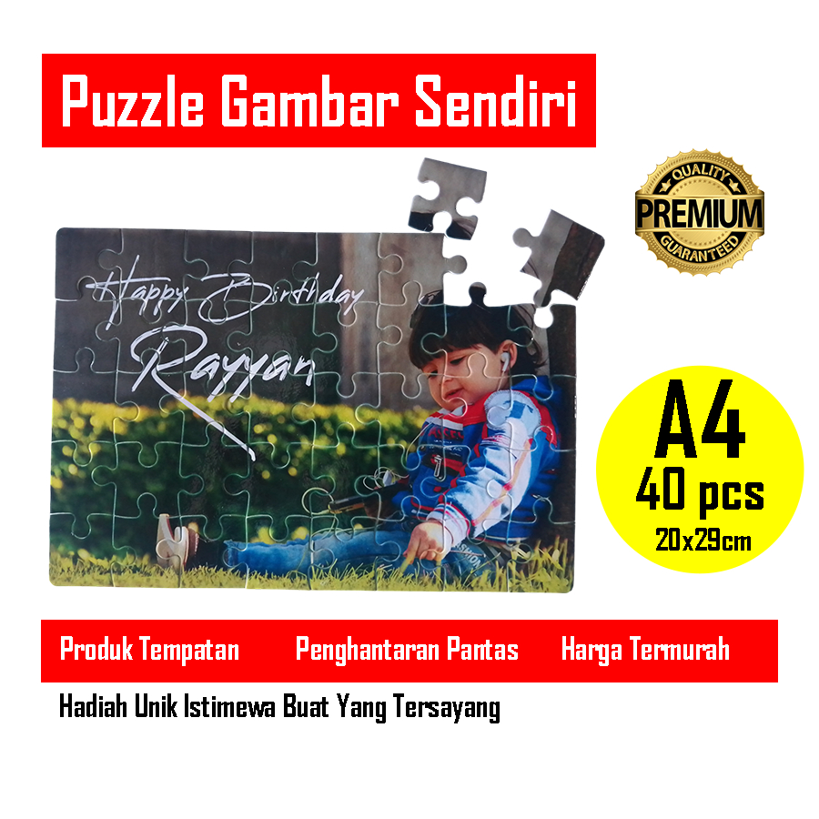 Giftbox Puzzle Gambar Sendiri Custom | A4 40pcs (20 x 29cm) | Hadiah ...