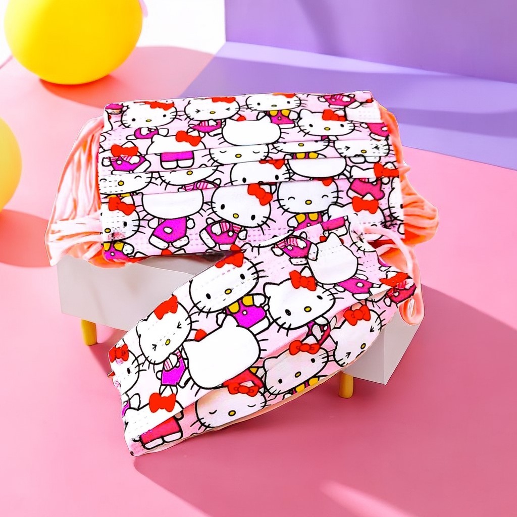 Hello Kitty Face Mask Kid And Adult Shin Chan Mask Cupcake 3PLY Earloop ...