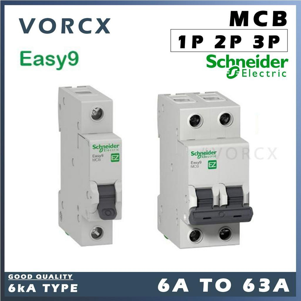 Schneider Easy9 MCB (1P 2P 230V) 6kA | Shopee Malaysia