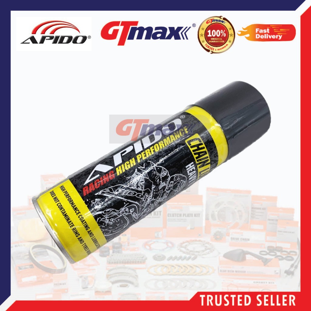 APIDO HEAVY DUTY CHAIN LUBE 240ML SPRAY RANTAI MOTOR DIJAMIN 100% ...