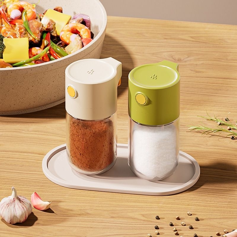 180ML Salt Dispenser Glass Control Pepper Salt Spice Sugar Seasoning ...