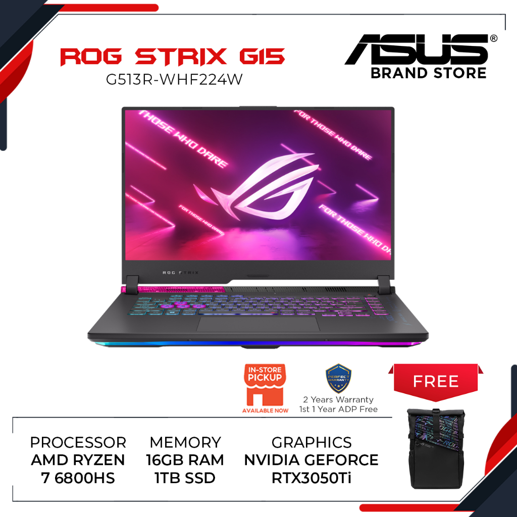 ASUS ROG STRIX G513R-WHF224W (R7-6800H, 16GB, 1TB SSD, RTX3070Ti_8GB ...