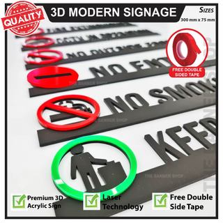 Modern 3D Acrylic Signage- No Smoking Signage,No Entry Signage ,CCTV ...