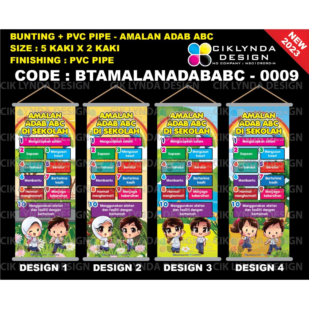 PRE-ORDER - BUNTING + PVC PIPE - AMALAN ADAB ABC DI SEKOLAH | Shopee ...