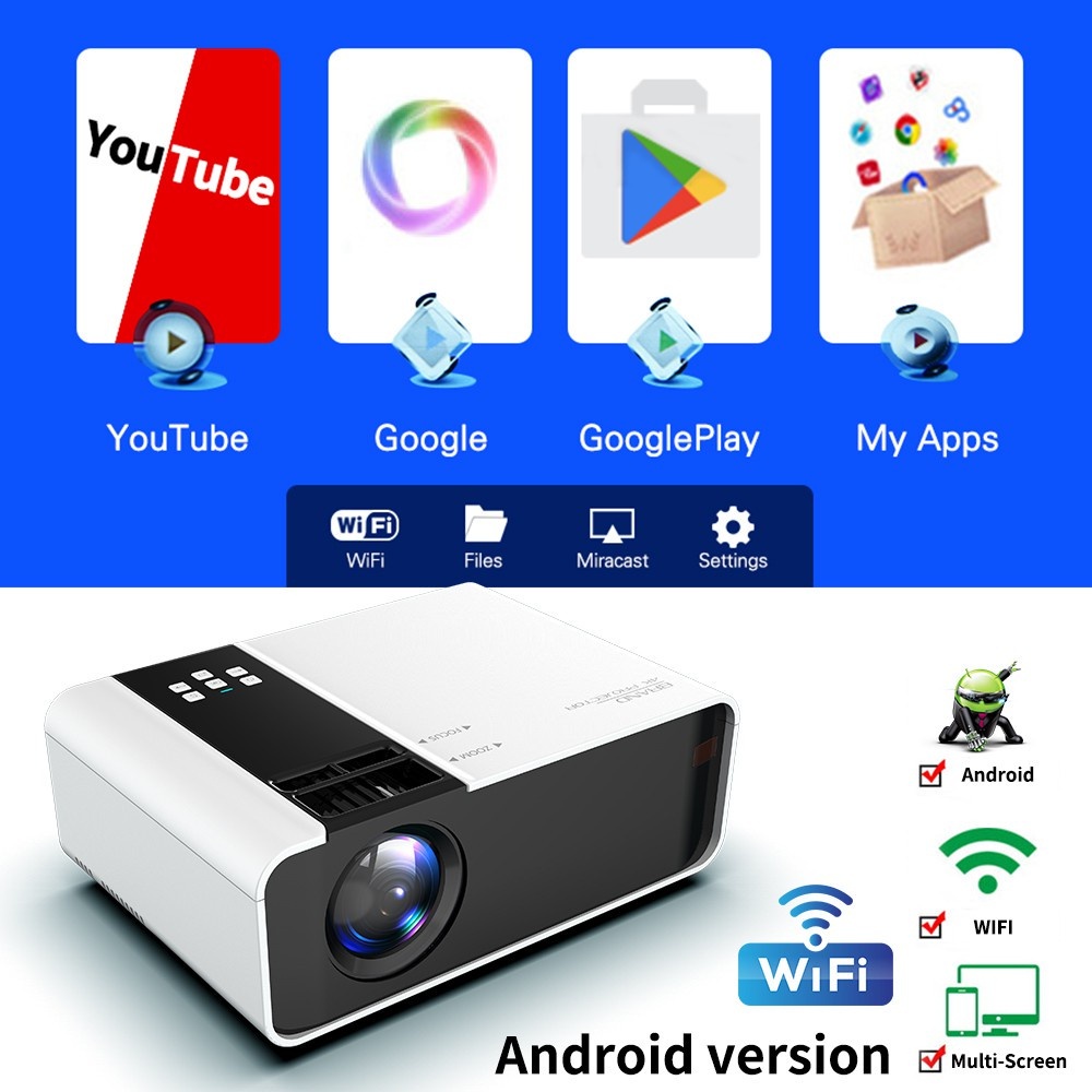 6000 lumens G86 Projector FULL HD 1080P Android Mini Projector WIFI LCD ...
