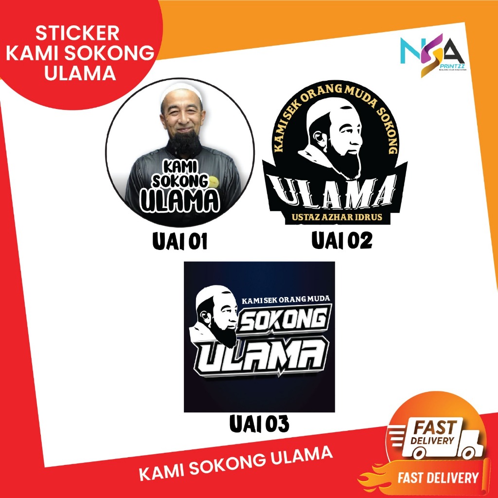 Sticker Magnet UAI Stiker Ustaz Azhar Idrus Anak Muda Sokong Ulama ...