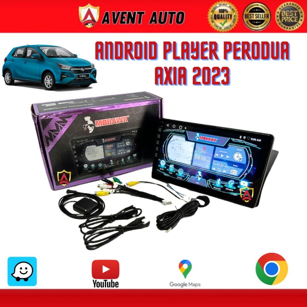 Perodua Axia 2023 10"inch Android player Car Player IPS Screen 2GB Ram ...